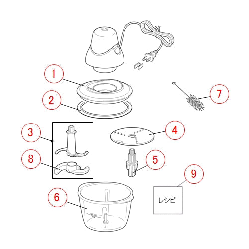 ☆パーツ☆フードプロセッサー/TK212 – テスコムオンラインショップ